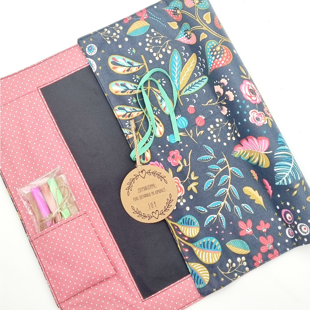 ΡΟΛΟ ΜΑΥΡΟΠΙΝΑΚΑ ΜΕ ΚΙΜΩΛΙΕΣ – FLORAL - JOY Handmade Boutique
